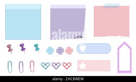 torn paper post it notes isolated on white background Stock Photo - Alamy