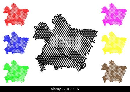 Perambalur district (Tamil Nadu State, Republic of India) map vector ...