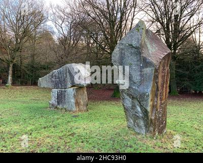 ancient stones in Longleat Park near Frome Somerset rocks rock old type ...