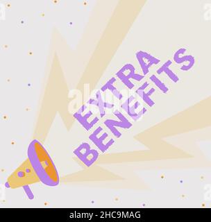 Inspiration showing sign Extra Benefits, Internet Concept Conclusion ...