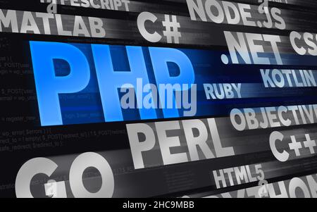 An abstract colorful theme with phrases from various programming ...