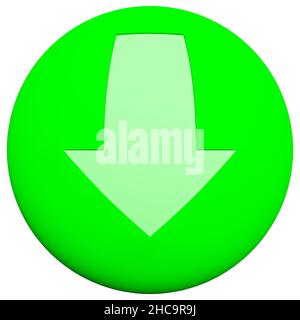 Sphere with arrow - download button 3d isolated - 3d rendering Stock ...