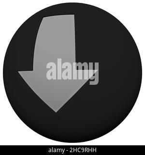 Sphere with arrow - download button 3d isolated - 3d rendering Stock ...