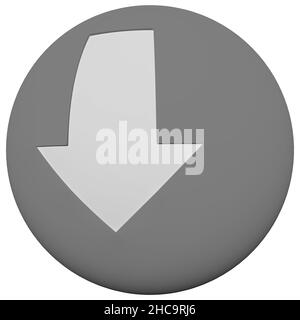 Sphere with arrow - download button 3d isolated - 3d rendering Stock ...