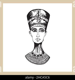 Pharaoh cleopatra, Egyptian woman hand drawn, female hand drawing ...