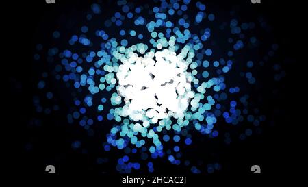 A slick modern motion graphics animation of an exploding, calmness ...