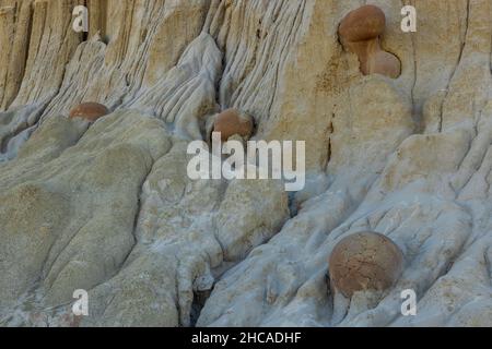 Cannon Ball Concretions in the badlands, Theodore Roosevelt National ...