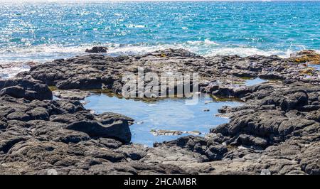 Scenic Alula Beach and Aiopio Fish Trap in Kailua Kona, Big Island, Hawaii Stock Photo - Alamy