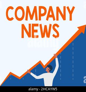 Hand writing sign Company News. Internet Concept Latest Information and ...