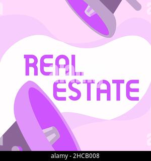 Text showing inspiration Real Estate. Concept meaning the property ...