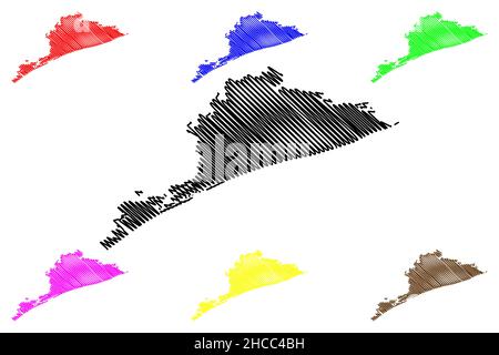 Puri district (Odisha State, Republic of India) map vector illustration ...