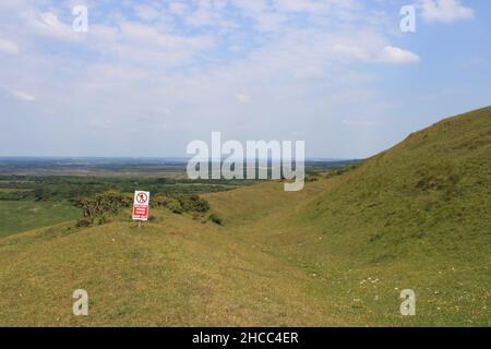 Lulworth Ranges military firing range. South west coast path. England ...
