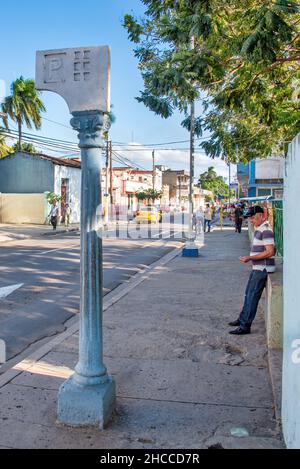 Bus stop maker cement structure, Las Tunas, Cuba, 2016 Stock Photo - Alamy