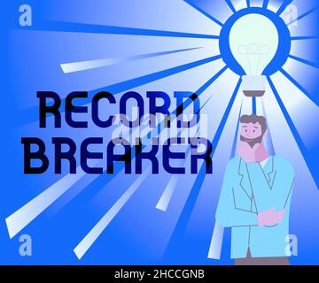 Text sign showing Record Breaker. Internet Concept someone or something ...