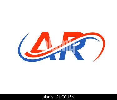 modern AR letter real estate logo in linear style with simple roof ...