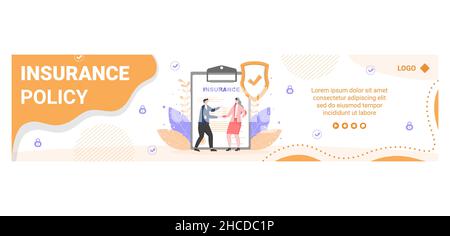 Insurance Policy Banner Template Flat Design Illustration Editable of ...