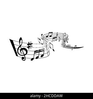 Flute and musical lines on a white background. Musical poster for your ...