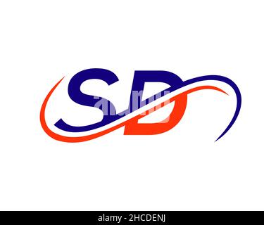 modern SD letter real estate logo in linear style with simple roof ...
