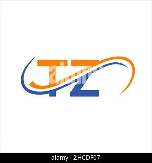 Initial Letter TZ Logo Design Vector Template. Linked Typography TZ ...