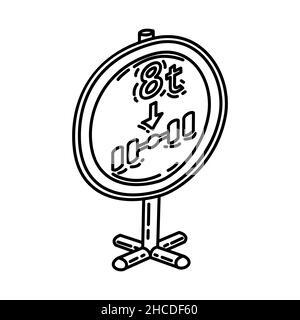 Axle load limit 2 ton.Traffic sign. Red circle. Perfect for backgrounds ...