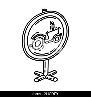 No motor vehicles symbol, prohibitory sign, red crossed out circle symbol with car silhouette ...