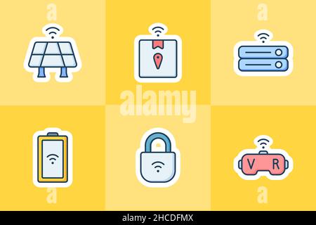 internet of things icon for sticker or stickers set collection vector ...