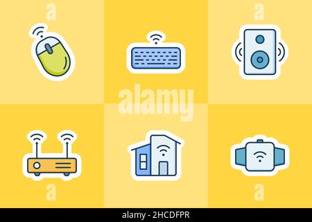 internet of things icon for sticker or stickers set collection vector ...