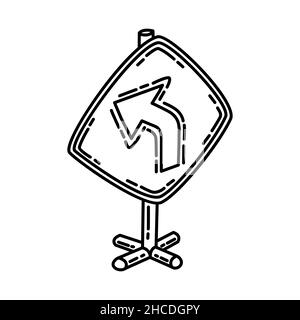 Left hand curve road sign. Safety symbols Stock Vector Image & Art - Alamy