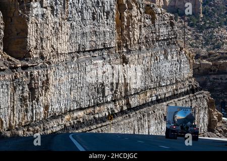 Coal seam in a road cut in Carbon County, Utah Stock Photo - Alamy