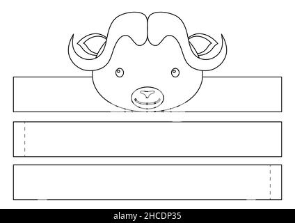 Printable musk ox paper crown. Diy cut party ribbon template for ...