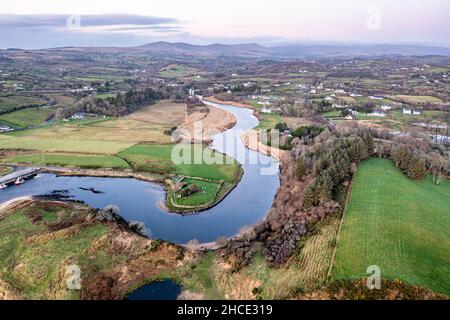 Aerial view of the historic church and graveyardof Inver in County ...