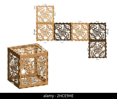 Mandala detailed box. Ethnic decorative elements. box laser cut ...