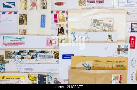 Lot of Post envelopes, background,2000s Stock Photo - Alamy