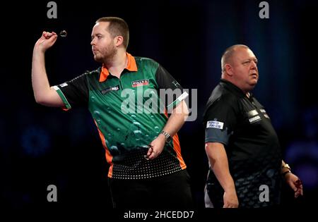 Steve Lennon in action against Owen Bates (not pictured) on day six of ...