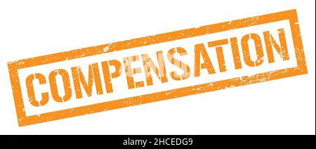 COMPENSATION orange grungy rectangle stamp sign Stock Photo - Alamy