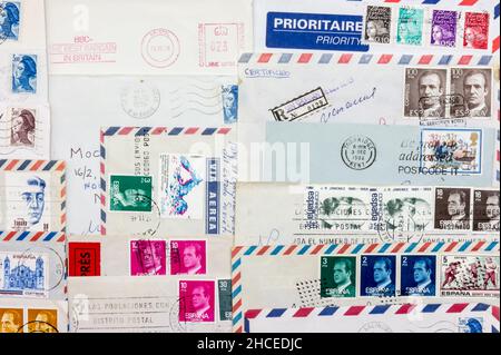 Lot of Post envelopes, background,1980s Stock Photo - Alamy