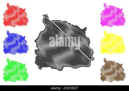 Rajanna Sircilla district (Telangana State, Republic of India) map ...