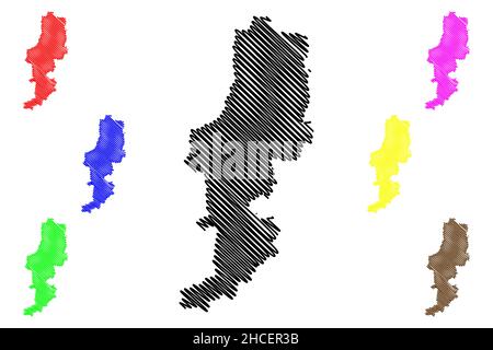 Durg district (Chhattisgarh State, division, Republic of India) map ...