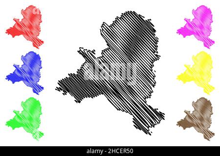 Raebareli district (Uttar Pradesh State, Republic of India) map vector ...