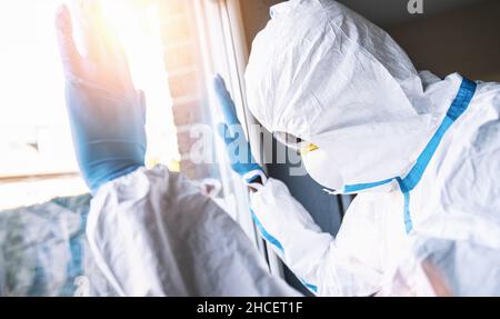 Covid-19 coronavirus epidemic overloads caregiver in protective ...