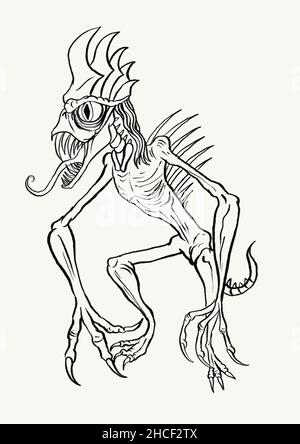 The Goat Man illustration cryptid monster Stock Photo - Alamy