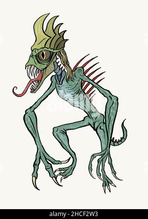 The Goat Man illustration cryptid monster Stock Photo - Alamy