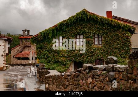 Frias aerial panorama of the medieval village with a castle and ...