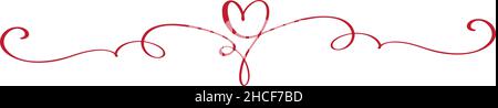Flourish vintage Vector divider Valentines Day Hand Drawn Calligraphic ...