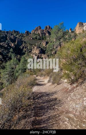Pinnacles Volcanic Formations, made of eroded volcanic breccia, along ...