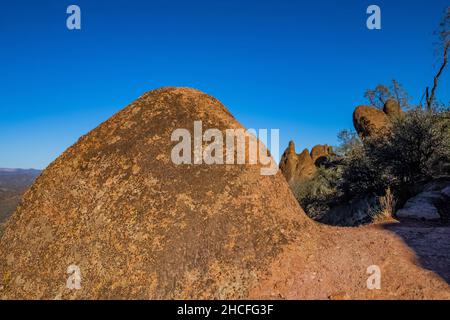 Pinnacles Volcanic Formations, made of eroded volcanic breccia, along ...
