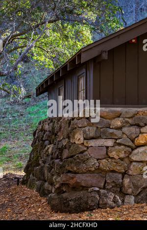Stone foundation to help cooling of a National Park rustic style ...