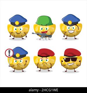 A dedicated Police officer of gummy candy chocolate milk mascot design ...