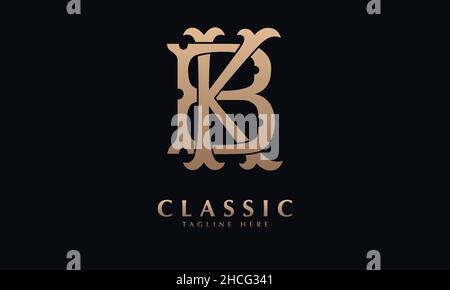 Initial KB logo template with modern frame. Minimalist KB letter logo ...