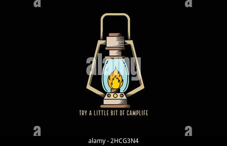 campfire camping monogram text vector template Stock Vector Image & Art ...